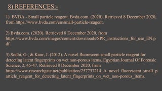 Small Particle Reagent Technique of Fingerprint Development | PPTX