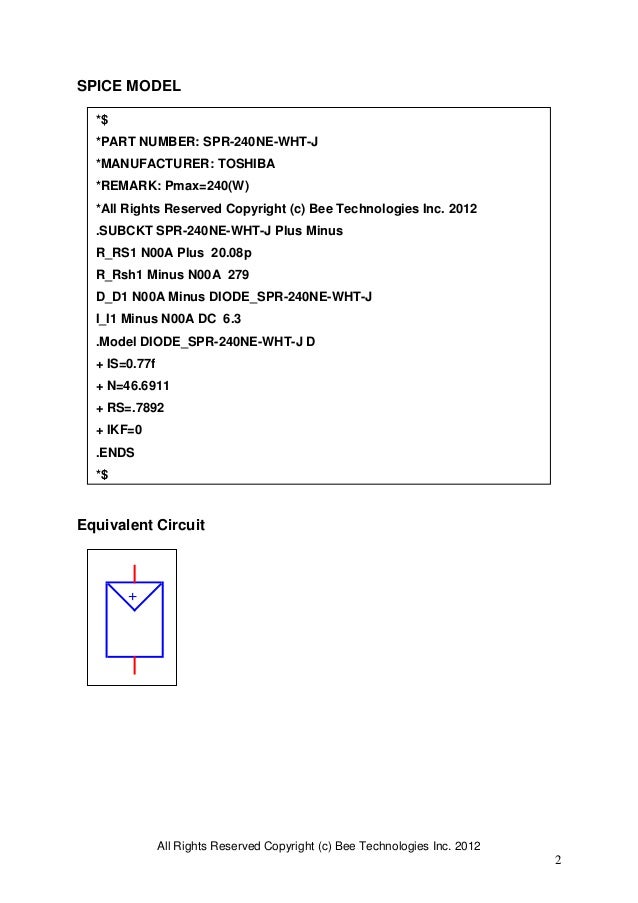 SPR-240NE-WHT-J PSpice Model (Free SPICE Model)