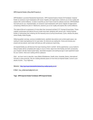 SPR Imperial Estate || Buy-Sell Property