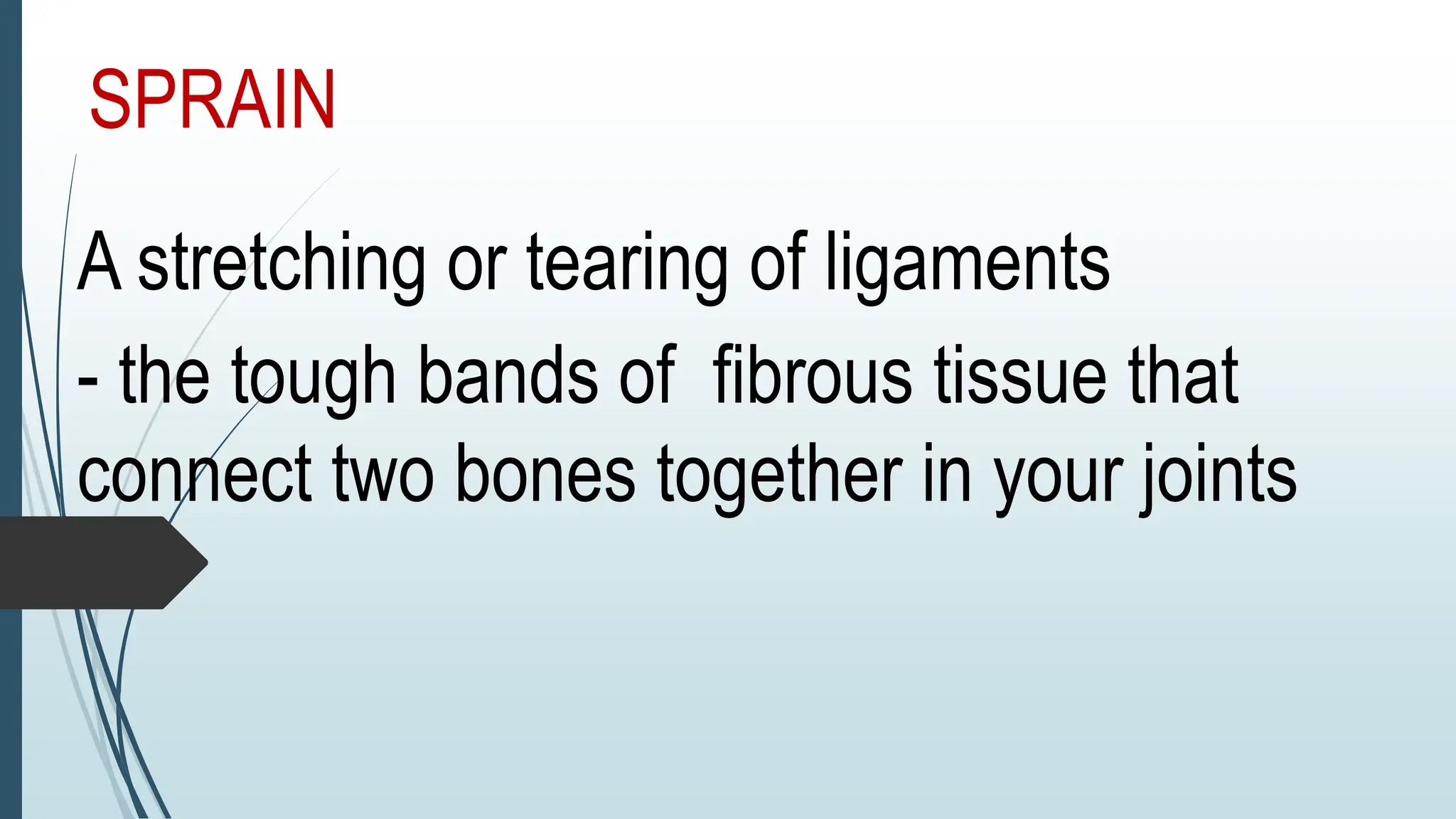 A stretching or tearing of ligaments SPRAIN.pptx
