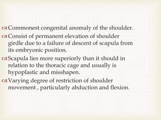 Sprengle shoulder (congenital elevation of scapula) | PPTX