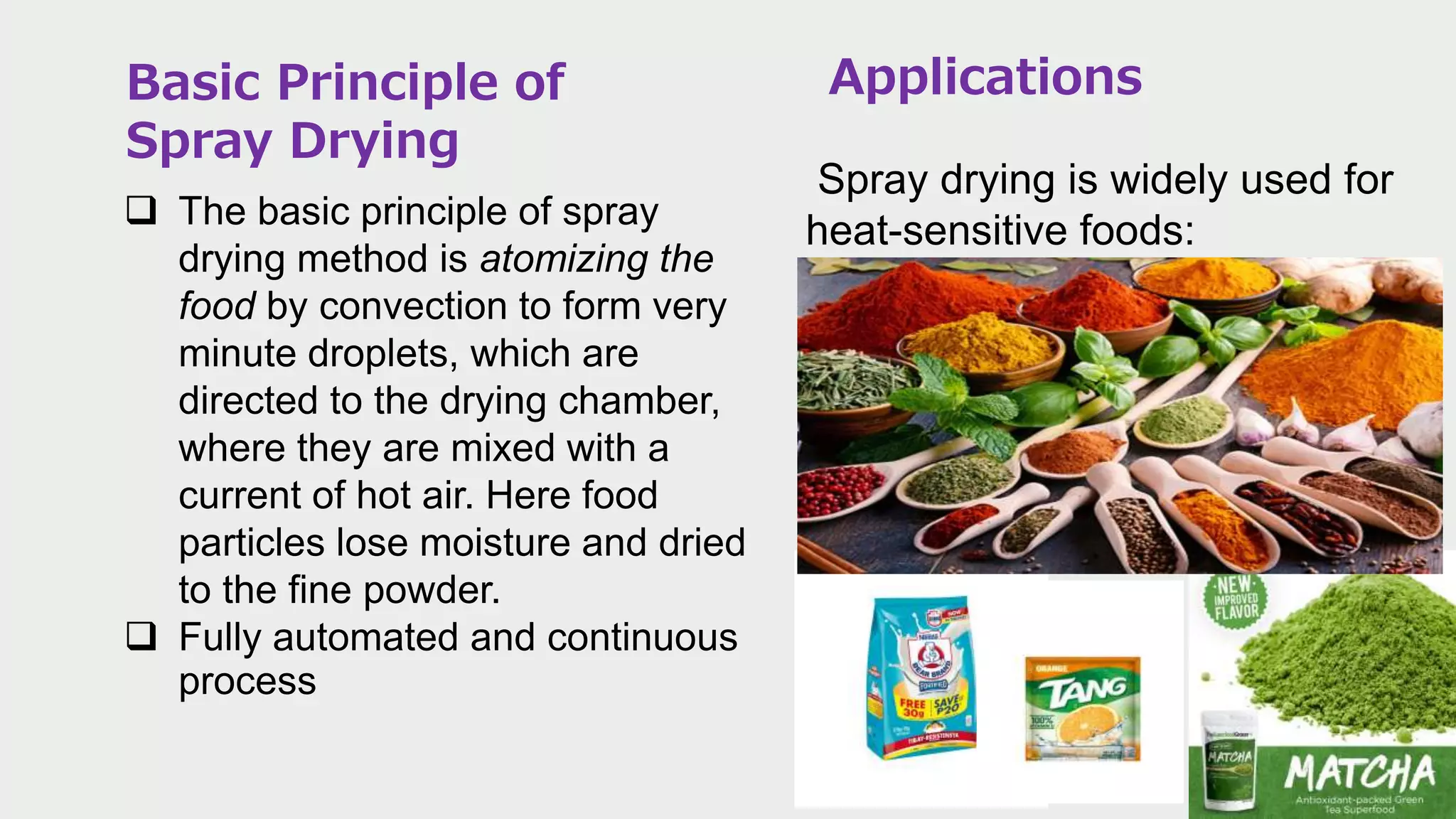Spray drying food preservation | PPTX