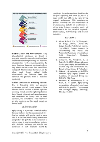 Spray drying for formulation of pharmaceutical, herbal and food ...
