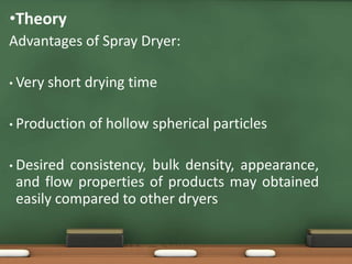 Spray drying pre lab report ppt final | PPTX