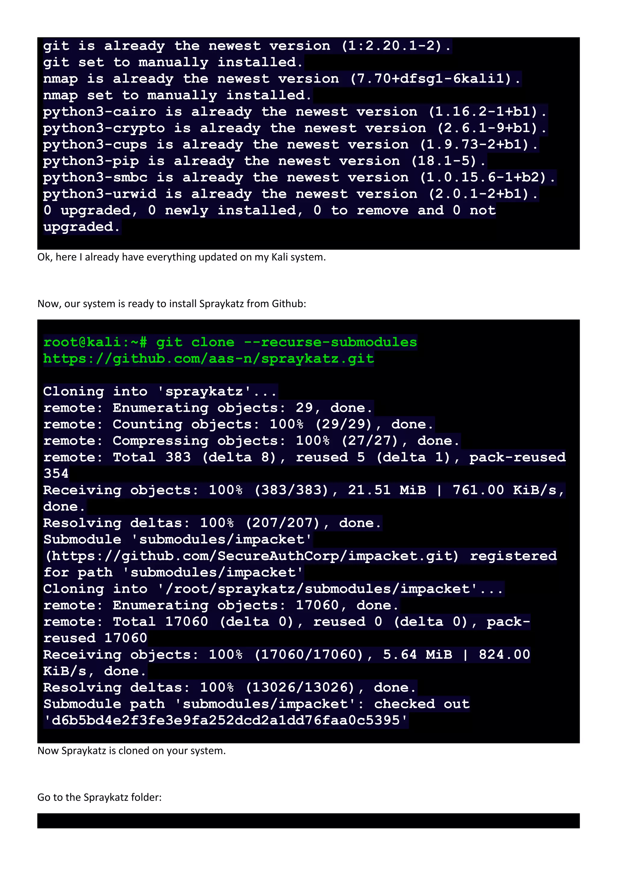 Spraykatz installation & basic usage | PDF | Operating Systems | Computer Software and Applications