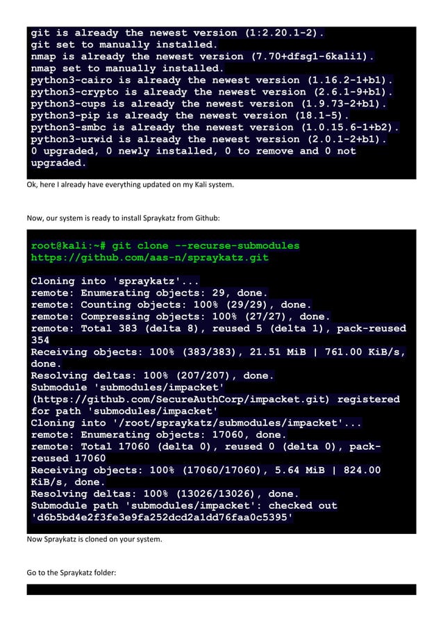 Spraykatz installation & basic usage | PDF