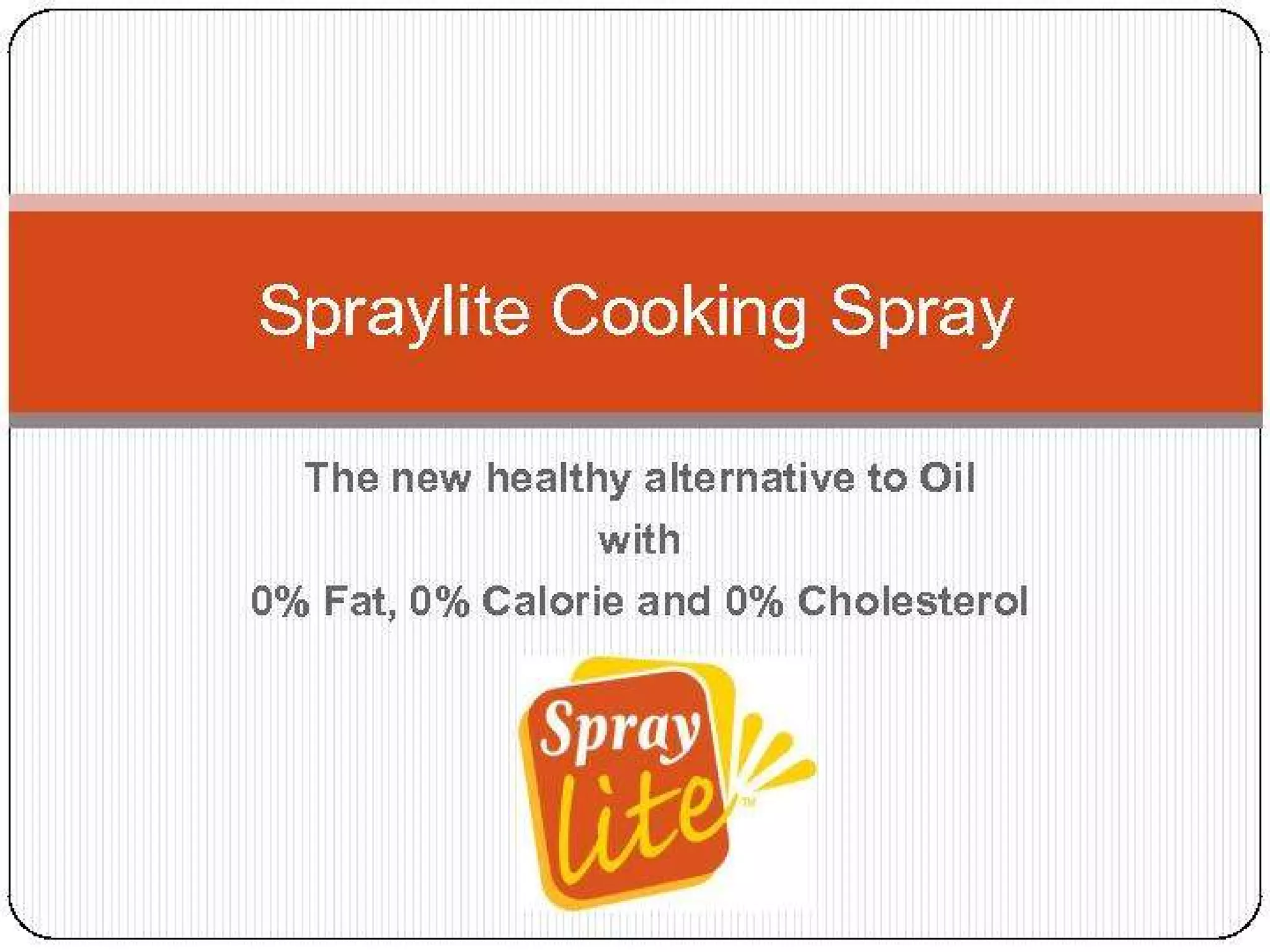 Spraylite cooking spray | PDF