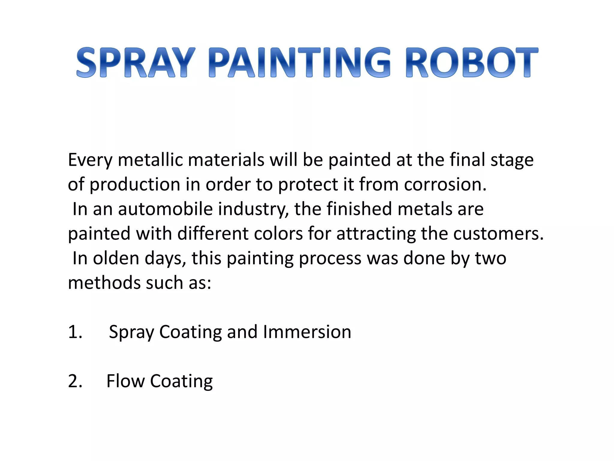 SPRAY PAINTING ROBOT | PPTX