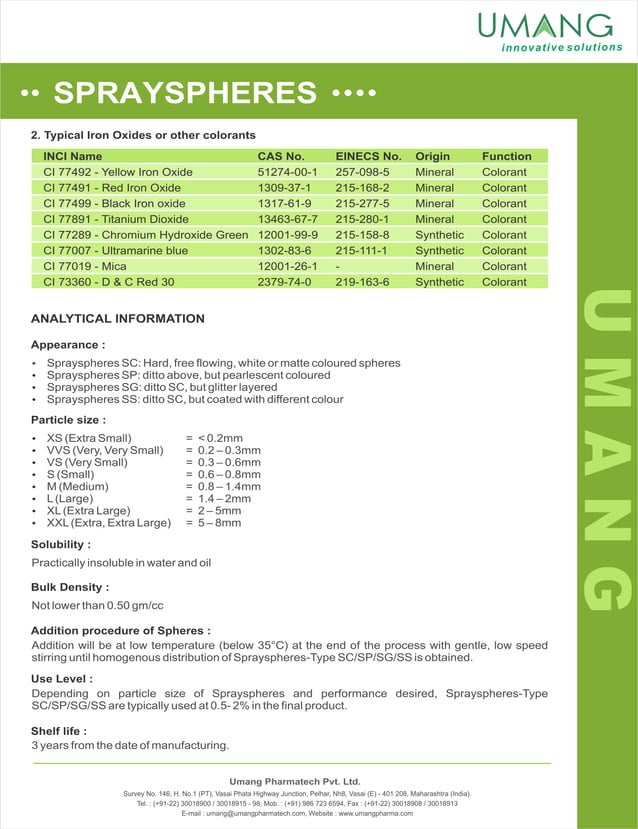 Sprayspheres cosmetics | PDF | Makeup and Accessories | Beauty