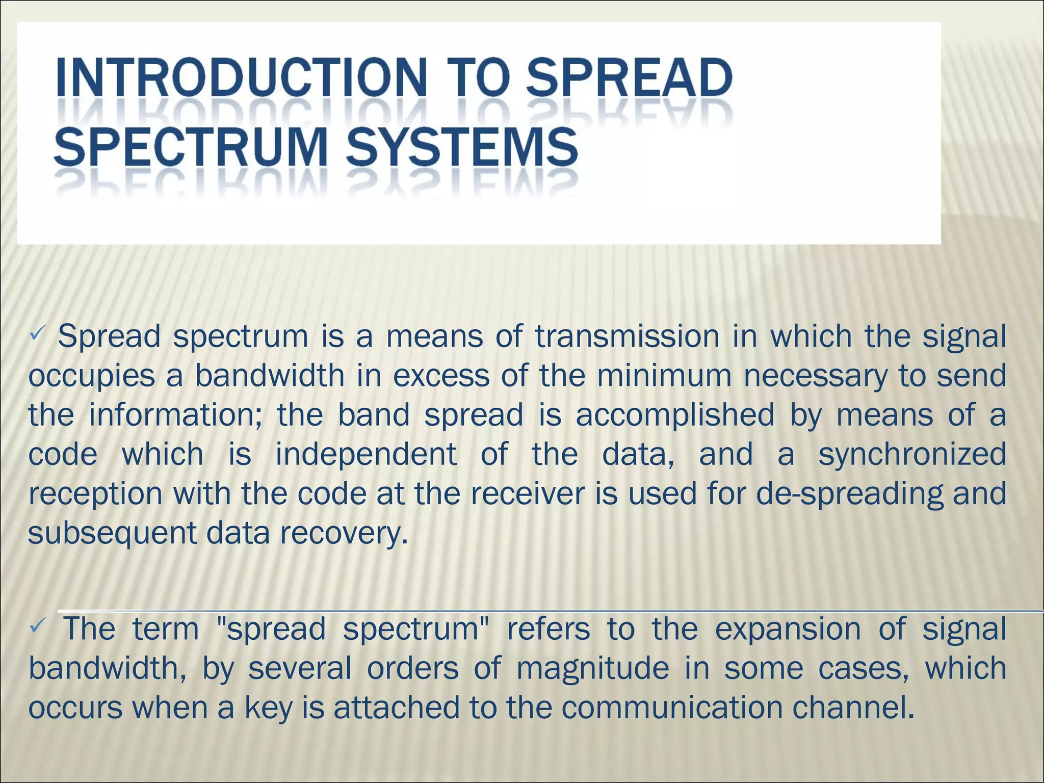 Spread Spectrum Multiple Access | PPT