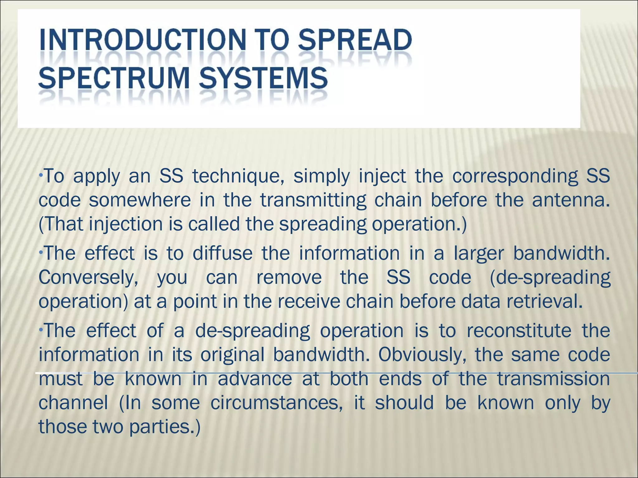 Spread Spectrum Multiple Access | PPT