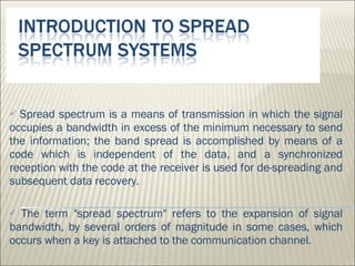 Spread Spectrum Multiple Access | PPT