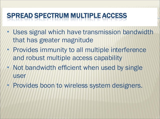 Spread Spectrum Multiple Access | PPT
