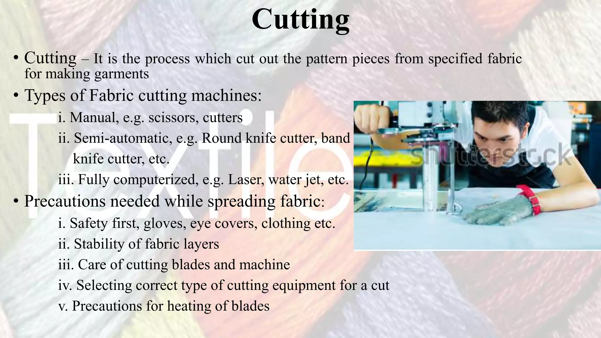 Fabric Spreading and Cutting Machines | PPTX