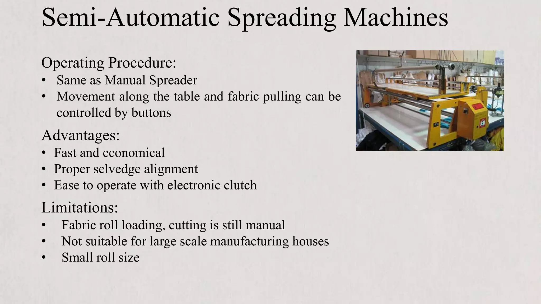 Spreading and cutting machines | PPTX