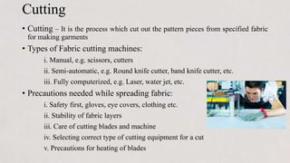Spreading and cutting machines | PPTX