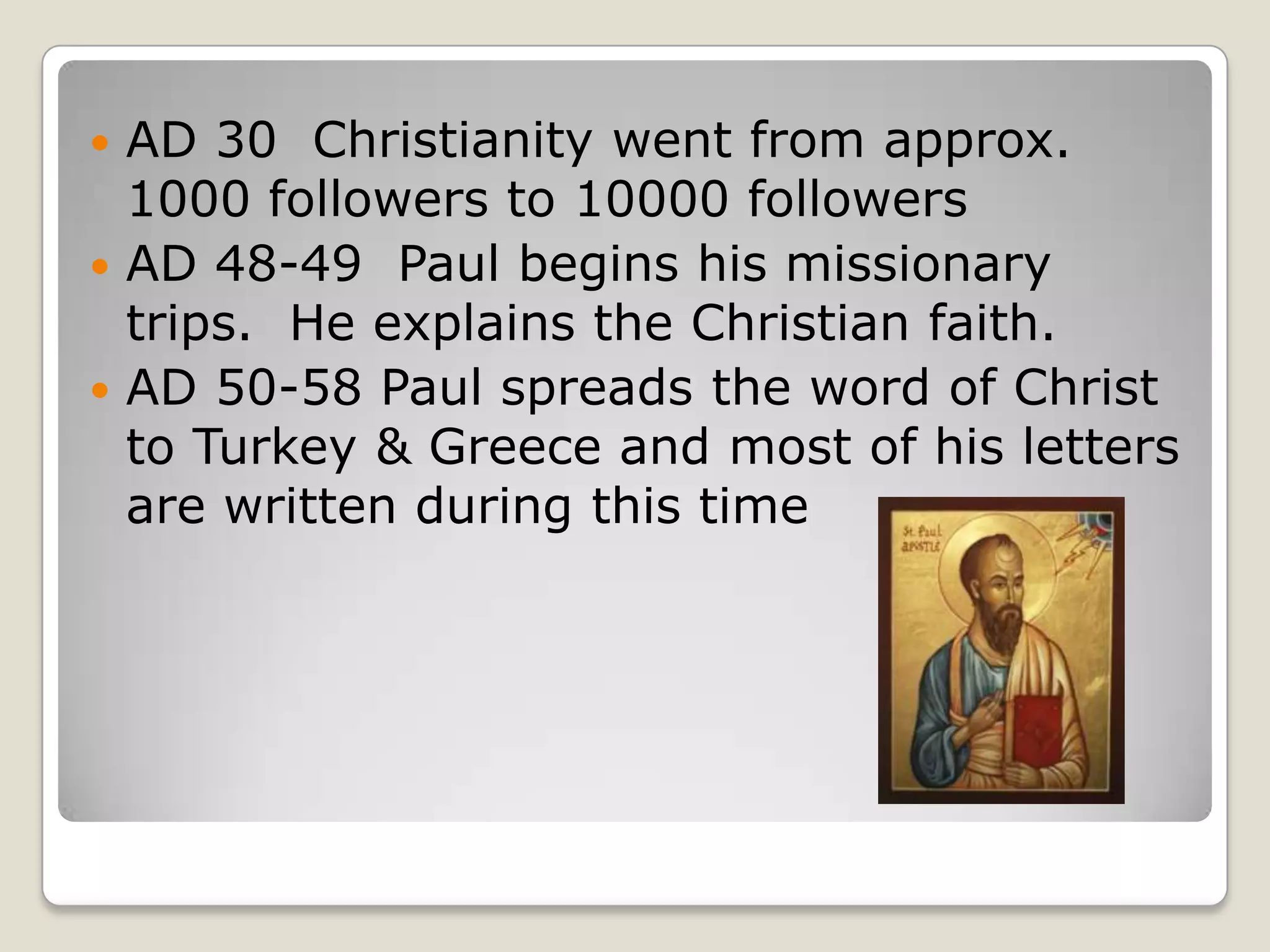 Spread of christianity timeline | PPT