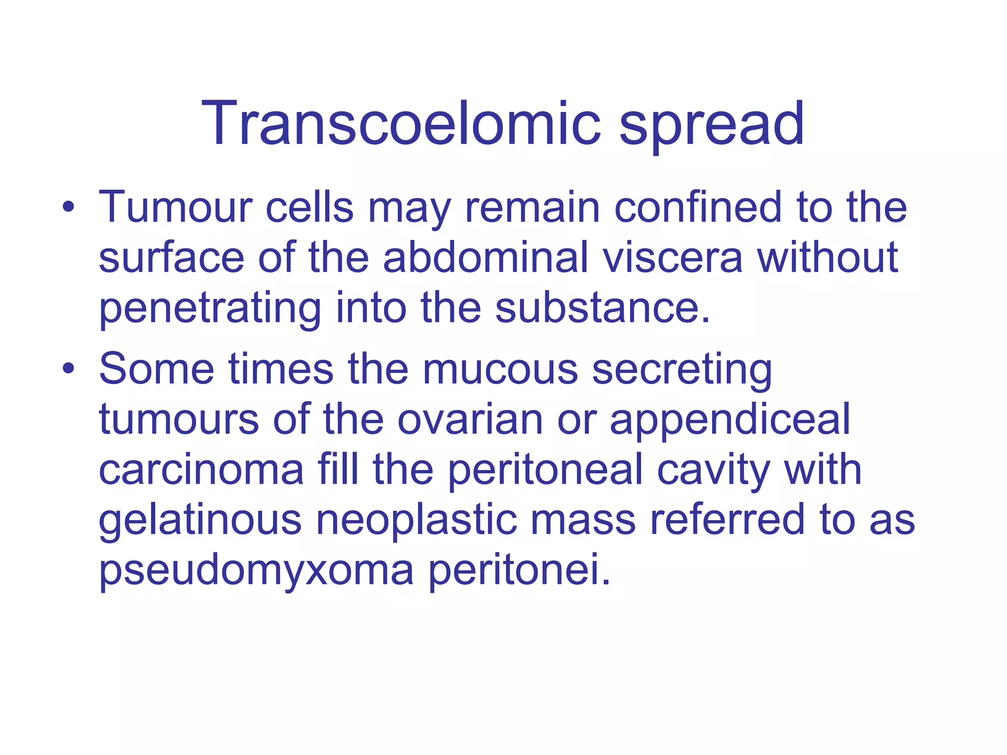 Spread of tumours | PPT