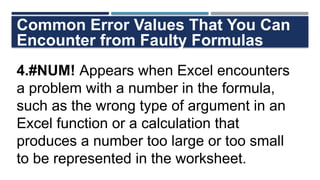Ms electronic spreadsheet and basic formula | PPTX