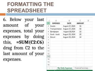 SPREADSHEET(MS EXCEL for computation).pptx