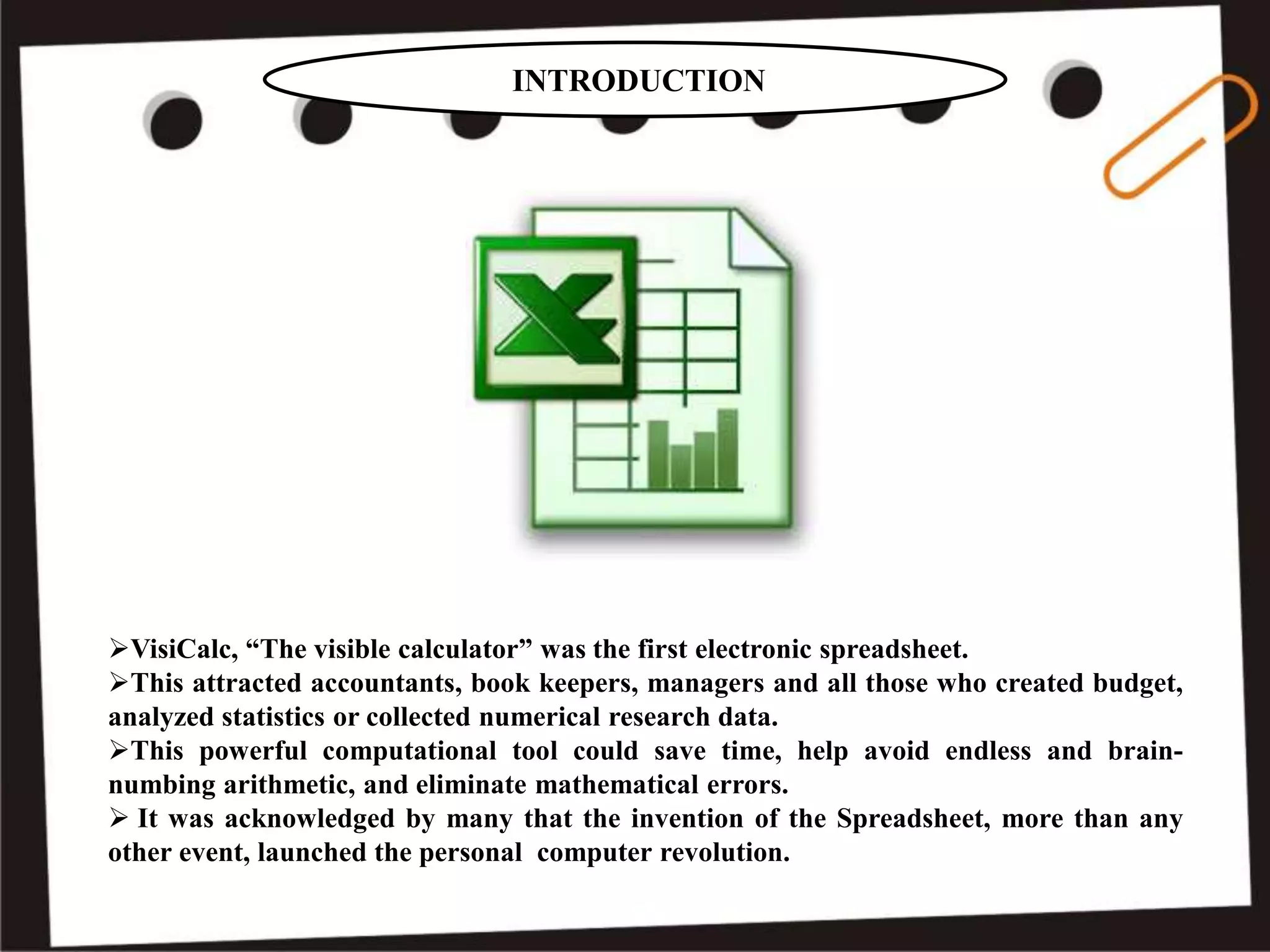 Spreadsheet Introduction - R.D.Sivakumar | PPT