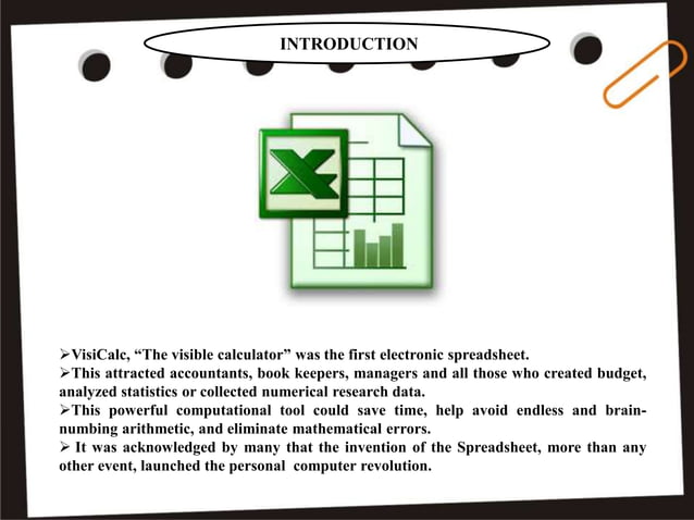 Spreadsheet Introduction - R.D.Sivakumar | PPT