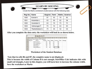 Working with Star Office CALC - R.D.Sivakumar | PPTX