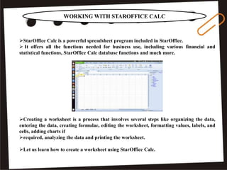 Working with Star Office CALC - R.D.Sivakumar | PPTX