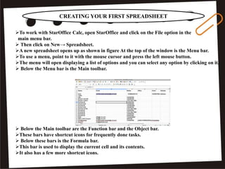 Working with Star Office CALC - R.D.Sivakumar | PPTX