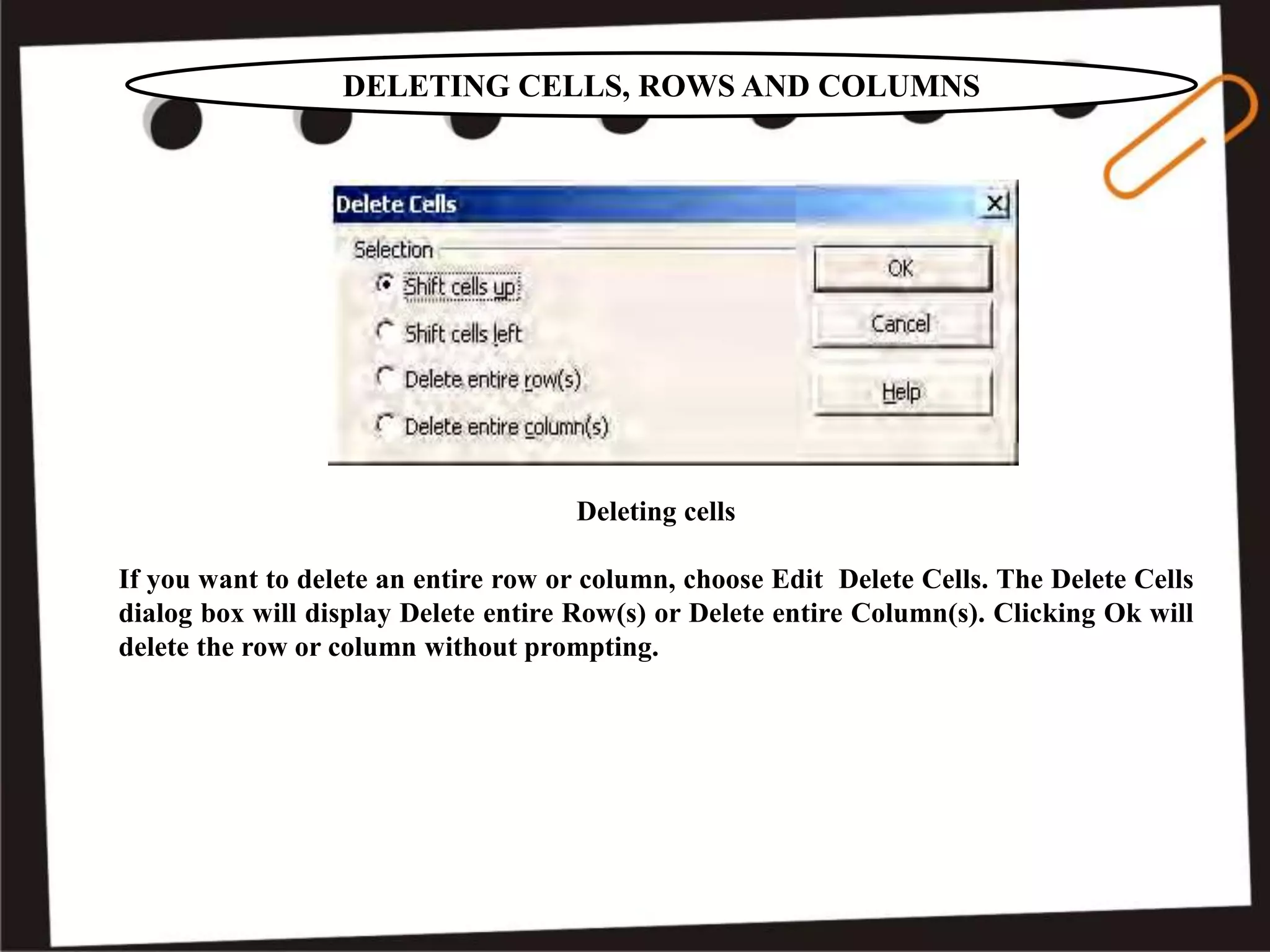 Deleting Cells, Rows and Columns - R.D.Sivakumar | PPT Deleting Cells, Rows and Columns - R.D.Sivakumar | PPT