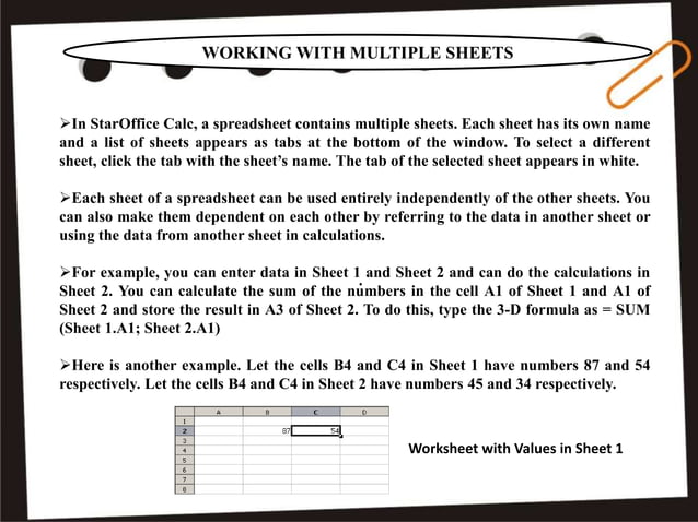Working with Multiple Sheets - R.D.Sivakumar | PPT