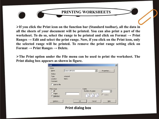 Printing Worksheets - R.D.Sivakumar | PPT