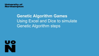 Experience of using Spreadsheets as a bridge in the understanding of AI techniques | PPT
