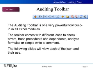 Spreadsheet Auditing | PPT | Resume Writing and Advice | Job Search