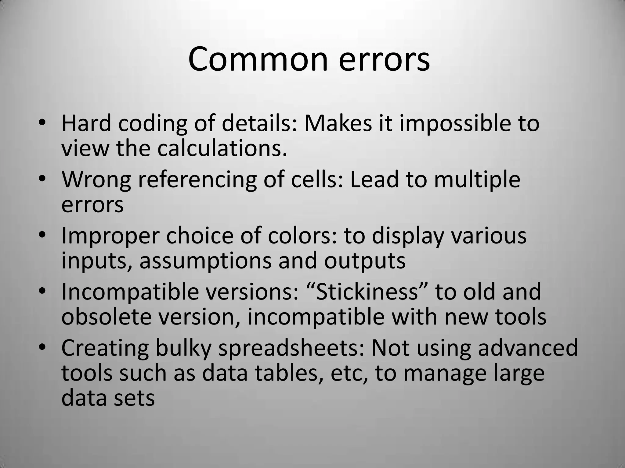 Spreadsheet Errors | PPTX | Business | Business and Finance
