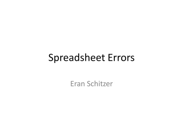 Spreadsheet Errors | PPTX