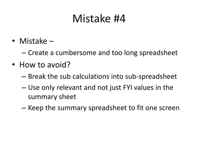 Spreadsheet Errors | PPTX