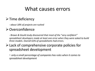 Spreadsheet Errors | PPT