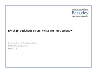 Spreadsheet Errors | PPTX