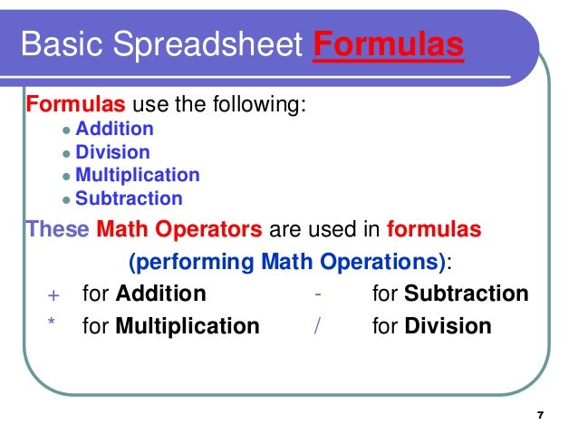 Spreadsheet Formulas Ppt 1 Spreadsheet Formulas Ppt 1