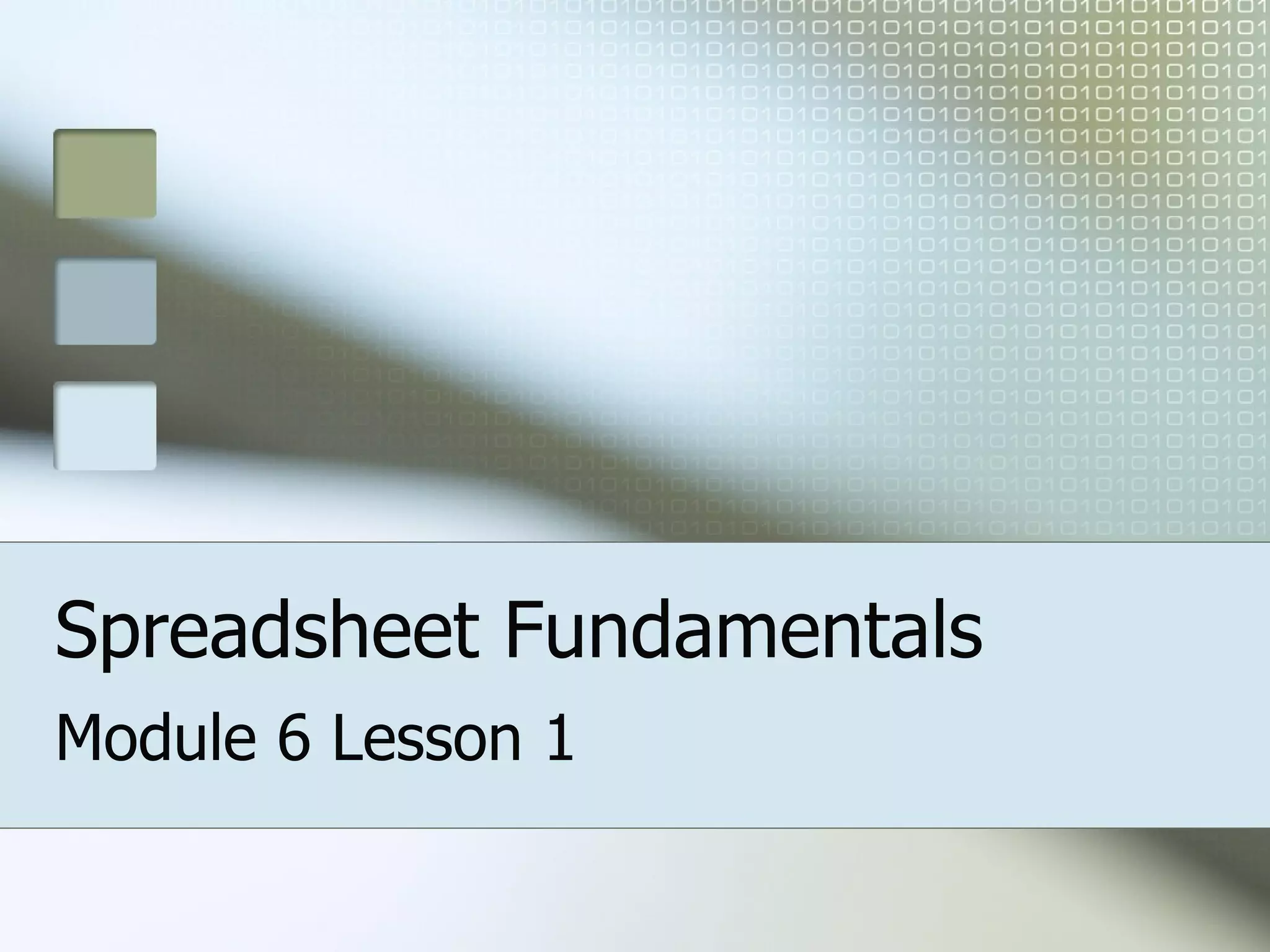 Spreadsheet fundamentals | PPT