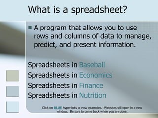 Spreadsheet fundamentals | PPT