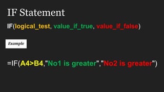 Spreadsheet if and nested if function | PDF