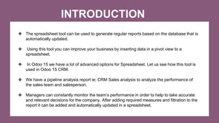 Odoo 15 Spreadsheet in CRM - How It's a Beneficial Tool | PPT