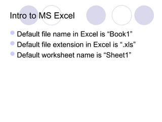 Beginner Spreadsheet Intro for excel users | PPT | Technology & Computing