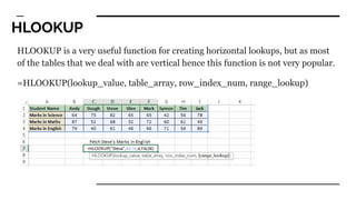 Spreadsheet lookup functions | PPT