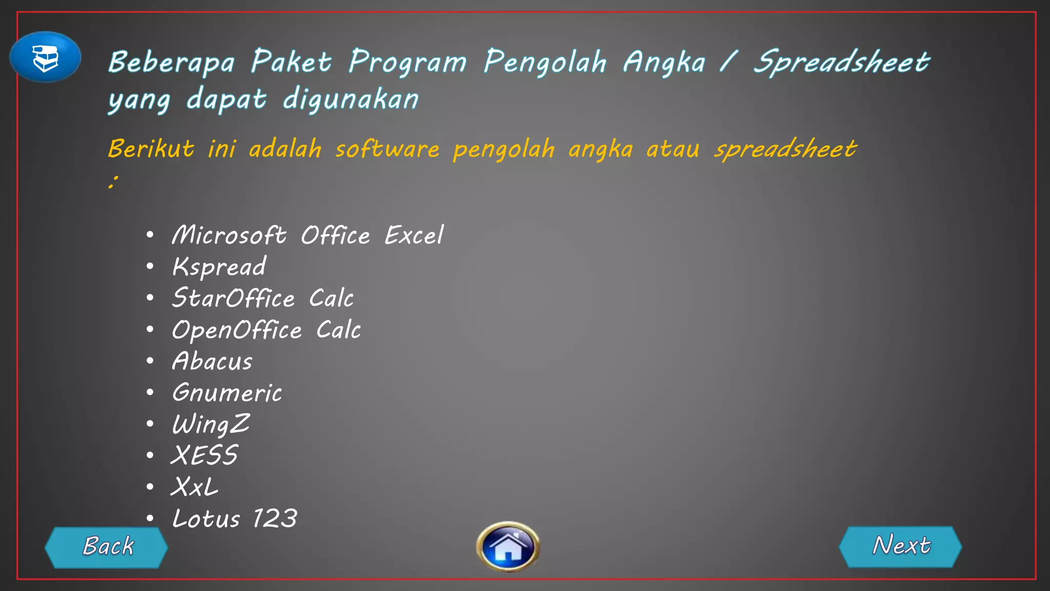 Spreadsheet | Menerapkan paket program pengolah angka (spreadsheet ...