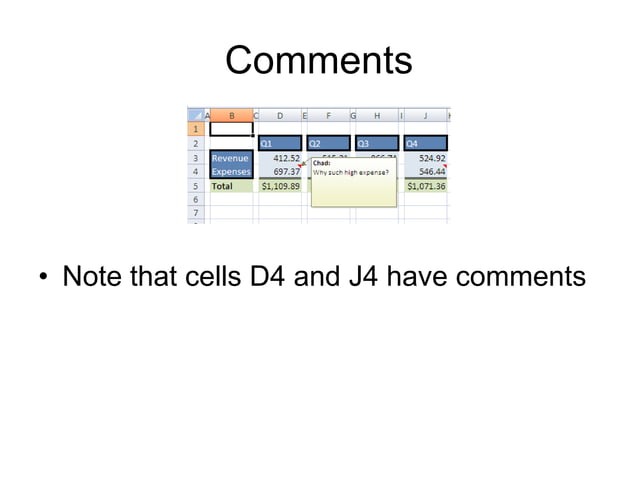 Spreadsheet ml subject comments | PPTX