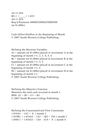 Spreadsheet Modeling & Decision AnalysisA Practical .docx