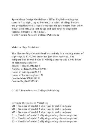 Spreadsheet Modeling & Decision AnalysisA Practical .docx